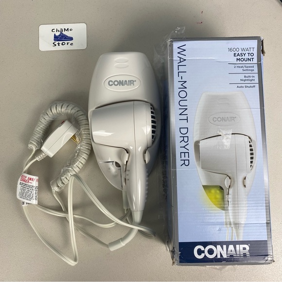 Conair | Accessories | Conair 34w Mini Turbo Wall Mount Hair Dryer With ...